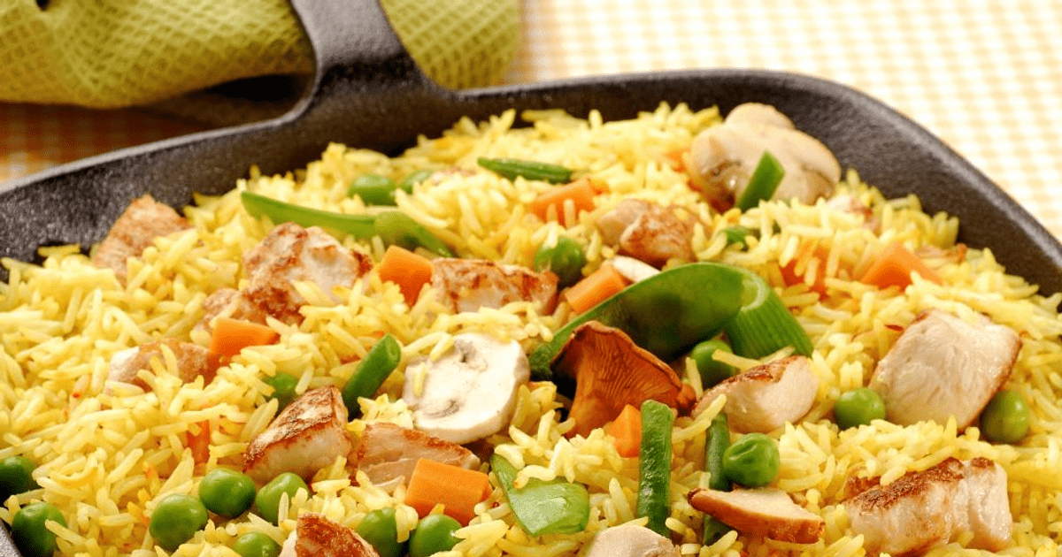 Paella cu pui şi legume