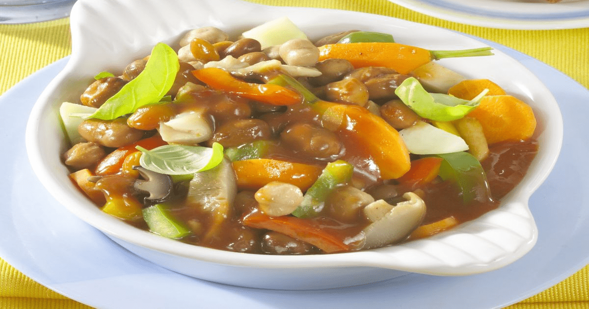 Soia cu legume şi ciuperci