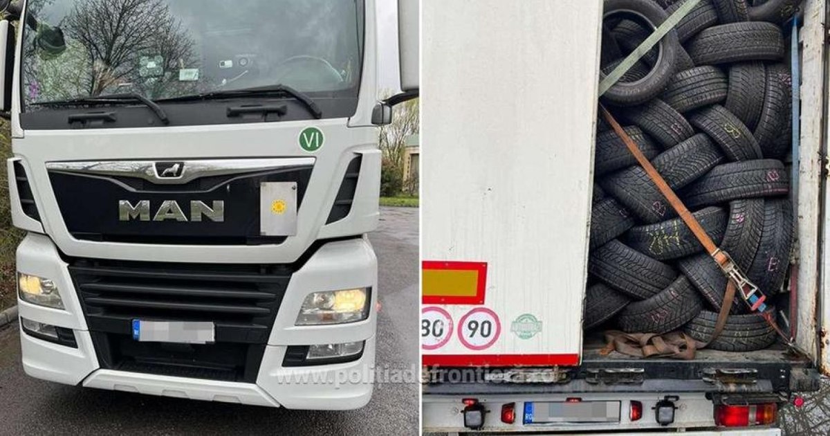 10 tone de anvelope uzate, oprite la intrarea în ţară. Şoferul nu a ...