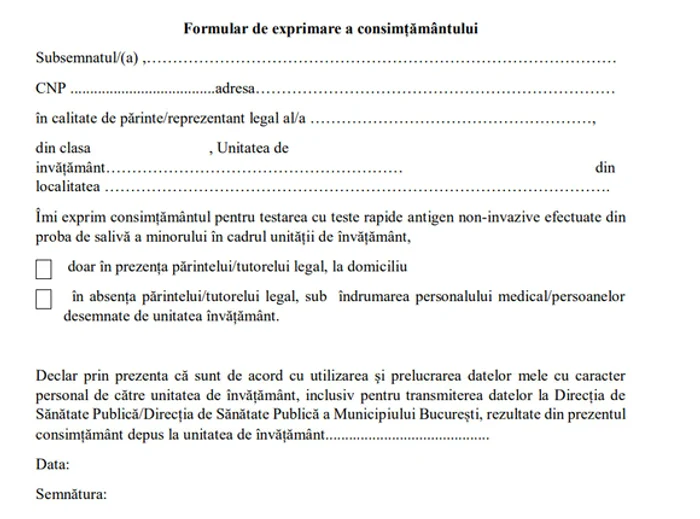 Cum arată și cum se completează formularul pentru părinți cu copii ...
