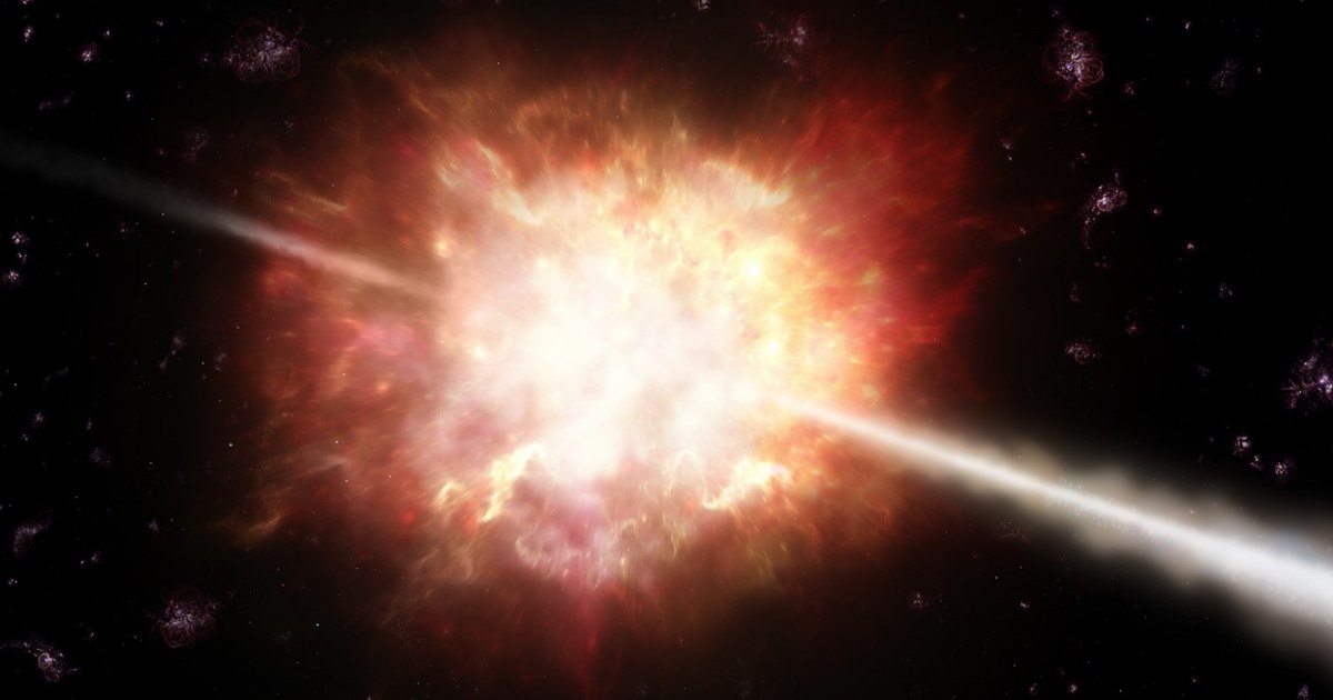 O explozie de raze gamma, una dintre cele mai puternice din Univers, a ...