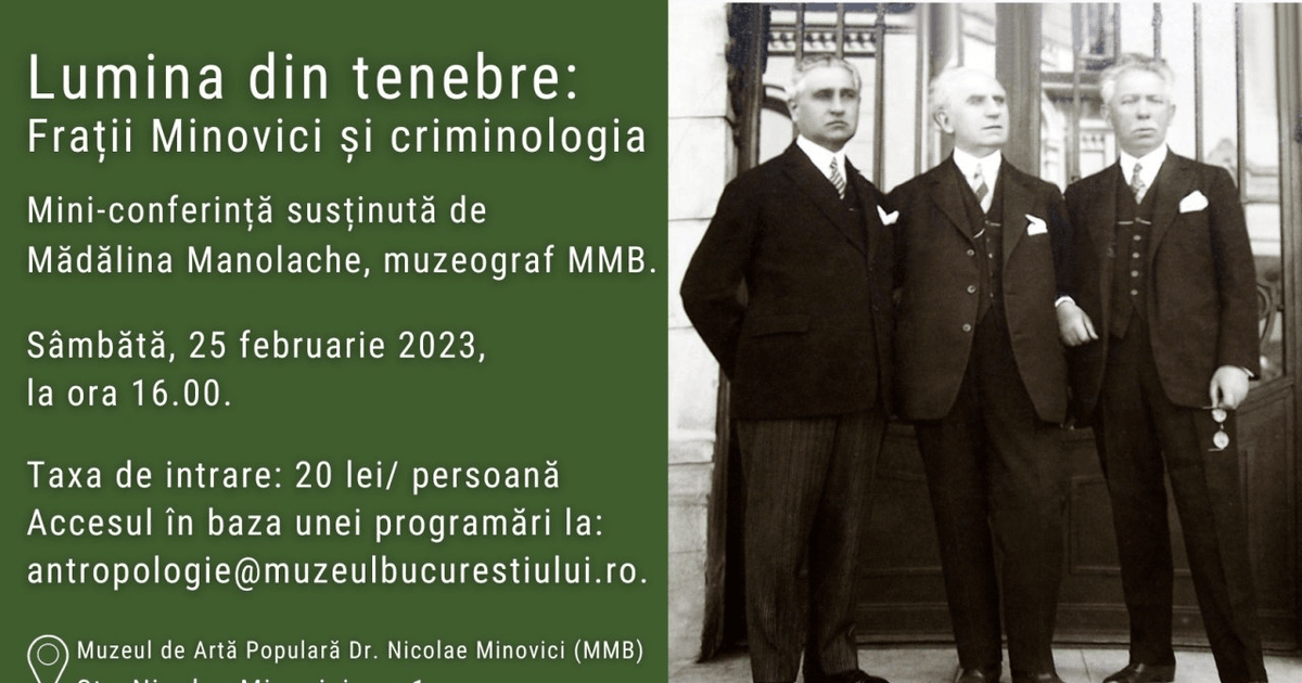 „Lumina din tenebre: Frații Minovici și criminologia”, o nouă mini ...