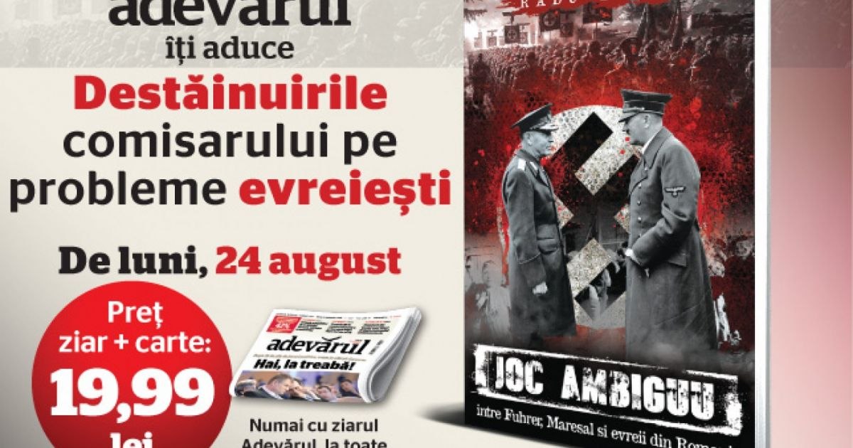 Luni, 24 august, „Adevărul“ îţi prezintă „Joc ambiguu“ – Radu Lecca ...
