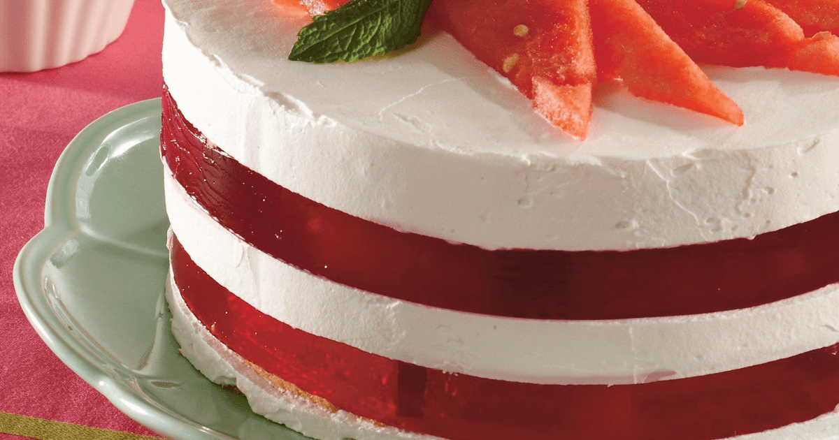 Tort cu jeleu de pepene verde