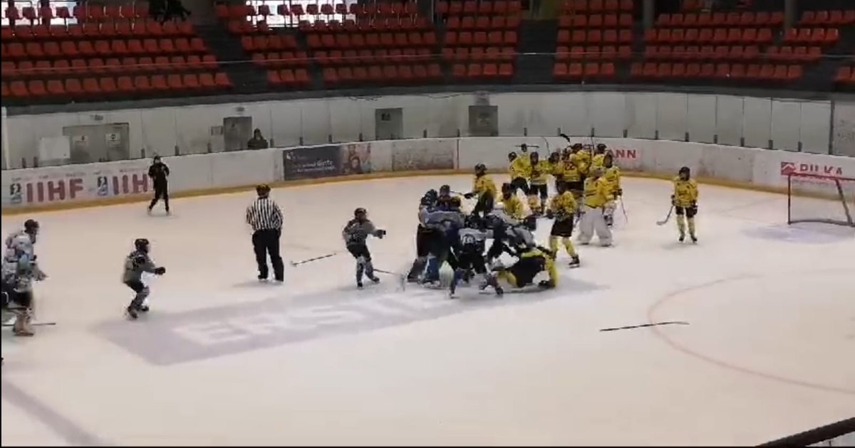 Bătaie generală la un meci de hochei între copii. Nici la meciurile de ...