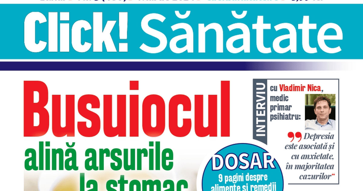 A apărut numărul de martie al revistei Click! Sănătate!