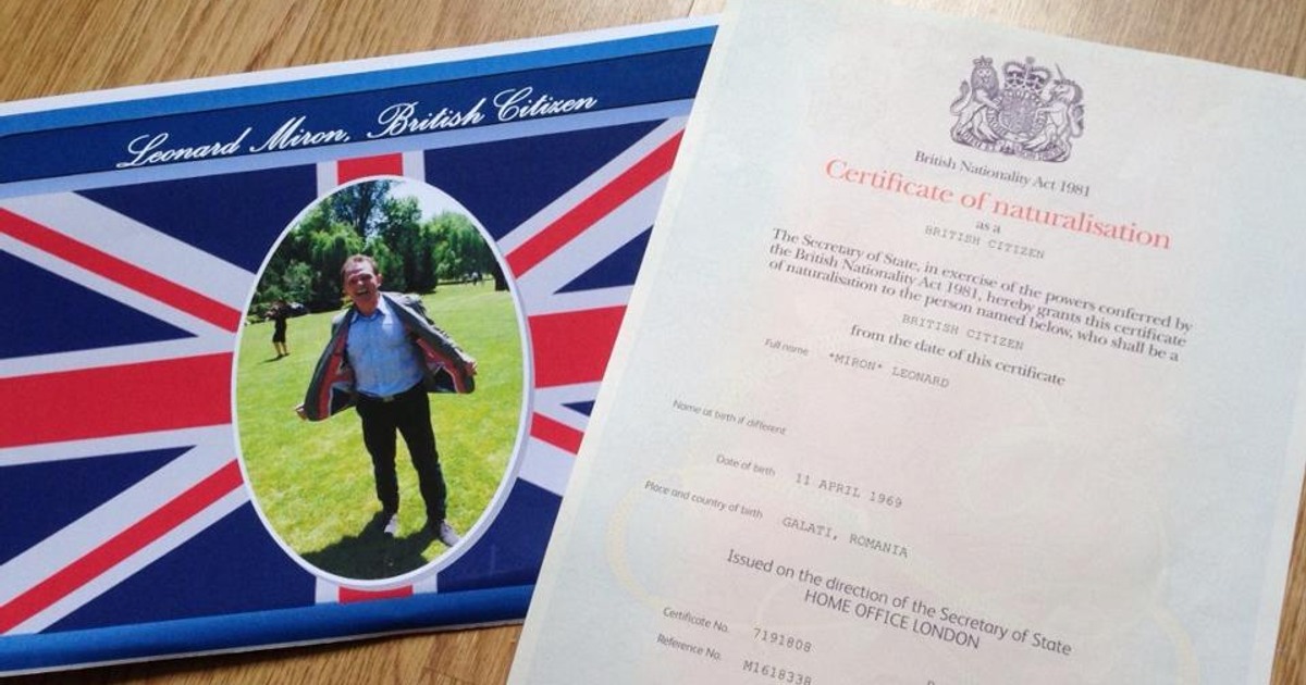 Leonard Miron a obţinut cetăţenia britanică