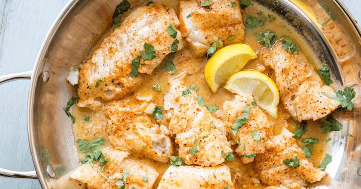 Cod la tigaie, cu unt topit şi lămâie FOTO