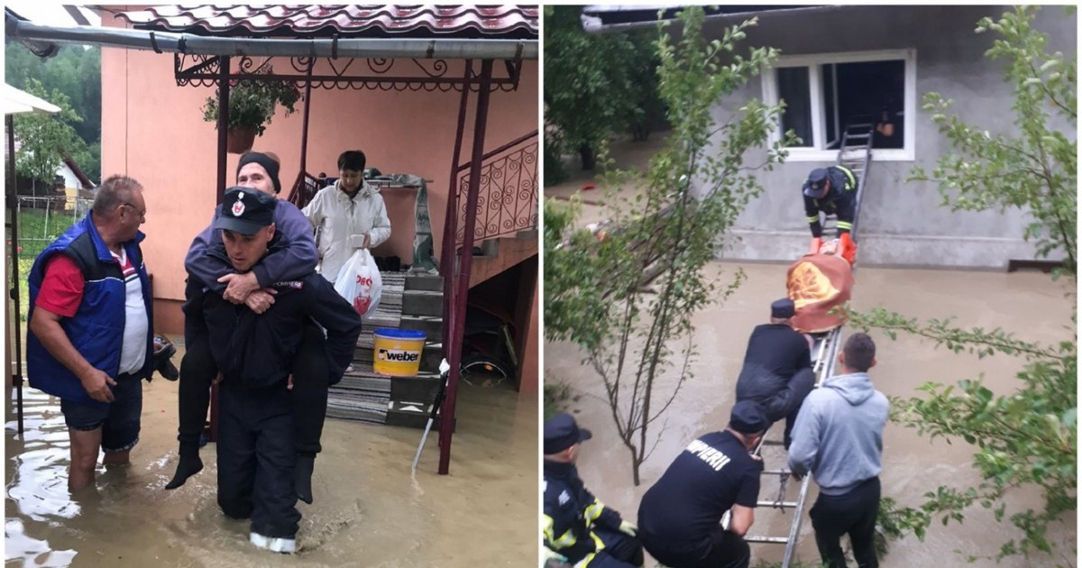 Zeci de case afectate, maşini luate de ape şi peste 60 de persoane ...