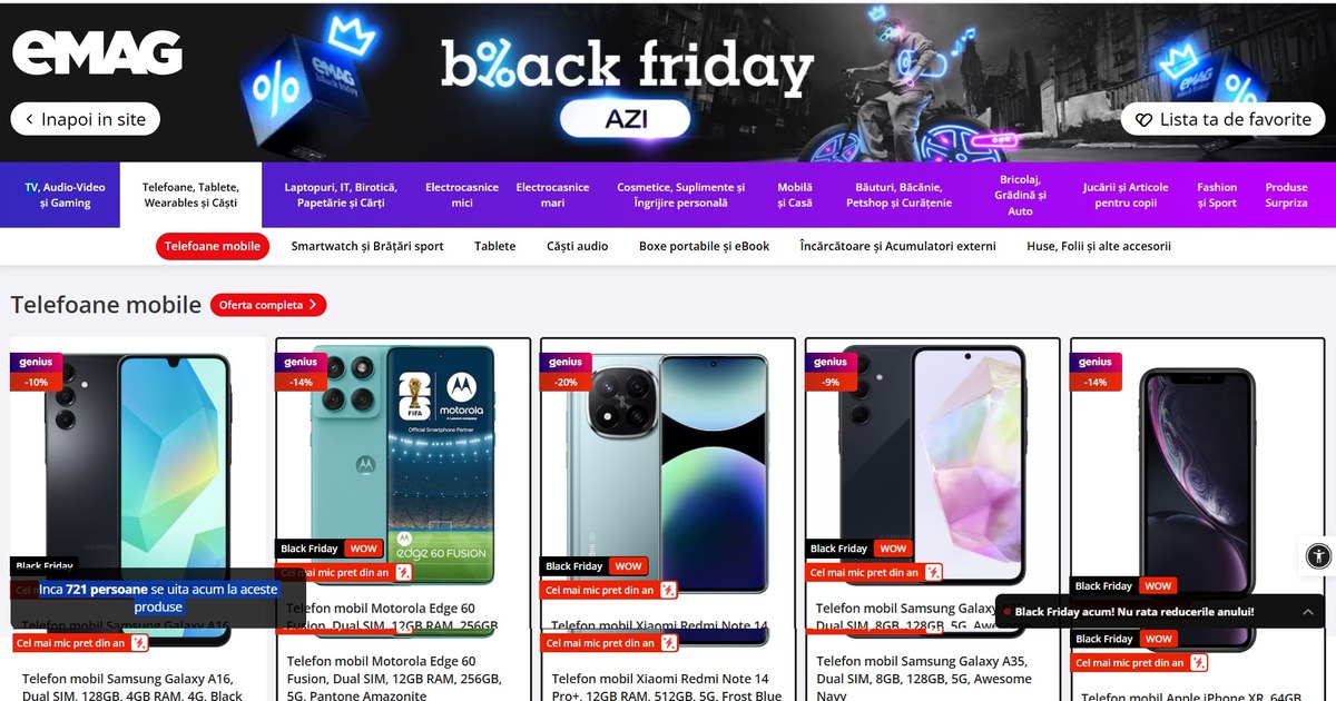 Vânzări record la eMAG. Primele 12 ore de Black Friday au depășit ...