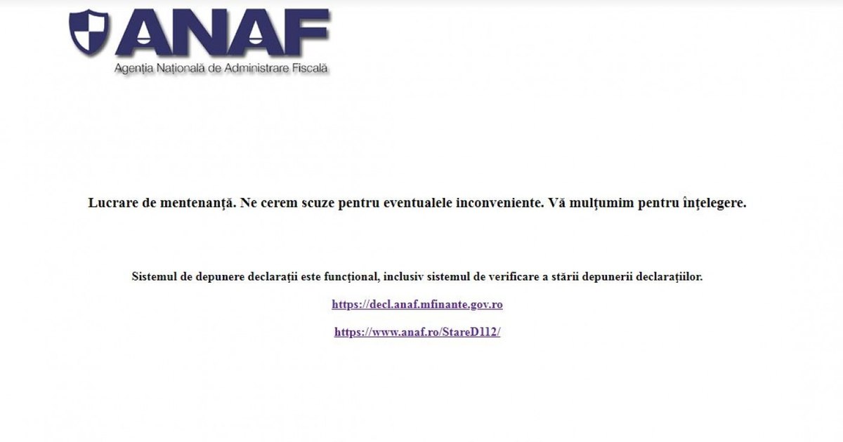 Serverele ANAF nu funcţionează de 5 zile. Declaraţiile fiscale pot fi ...