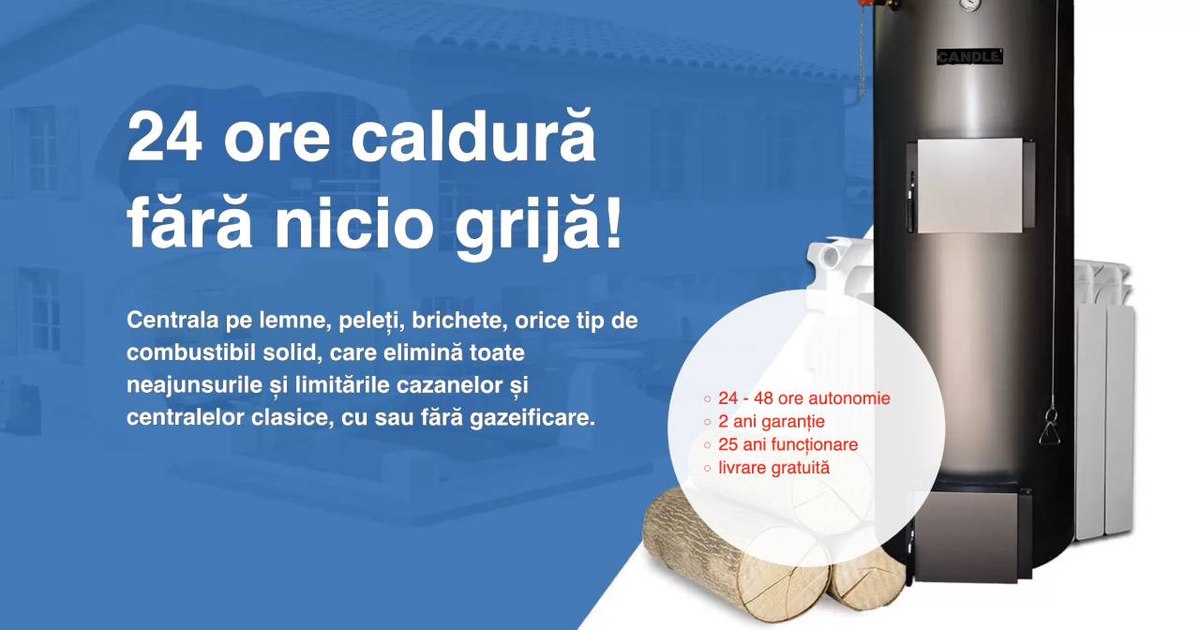 Centrala pe lemne cu ardere tip lumânare pentru încălzirea locuințelor ...