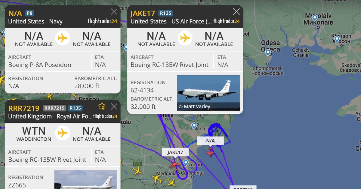 Avioanele de spionaj ale NATO s-au înghesuit din nou pe cerul României ...