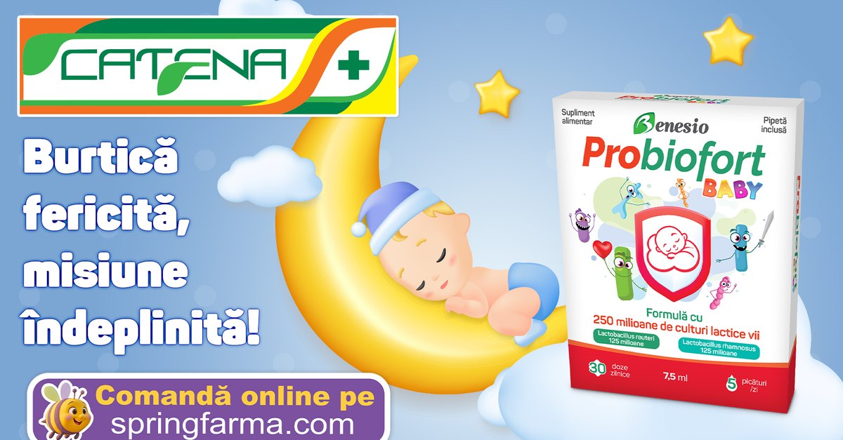 Benesio Probiofort Baby susține echilibrul digestiv al celor mici