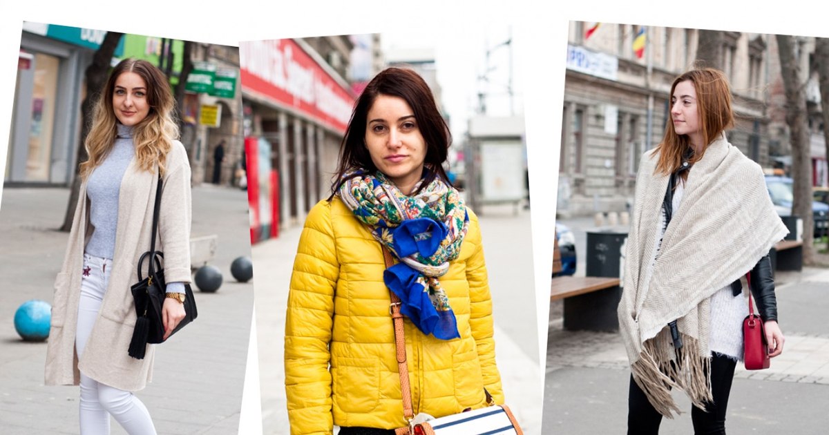 FOTO Moda străzii: Iarnă târzie cu şaluri pufoase | adevarul.ro