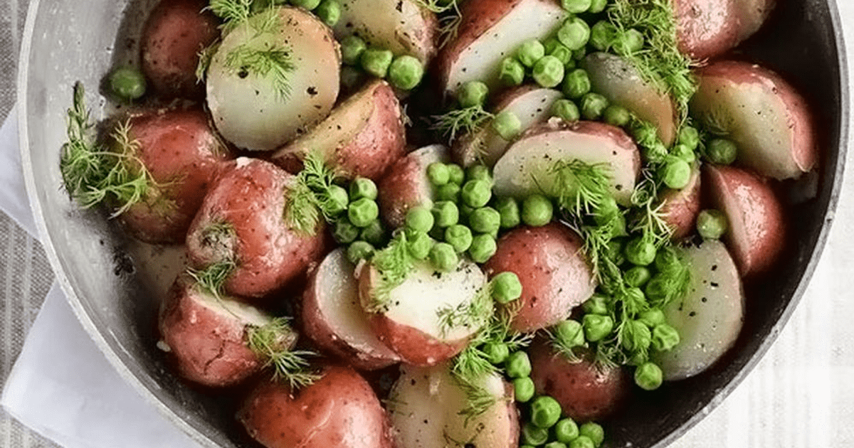 Cartofi roşii cu mazăre dulce