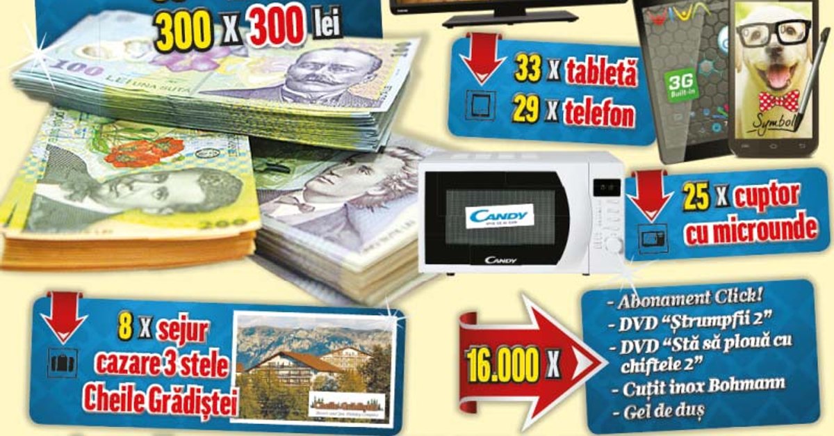 Lista câştigătorilor Click!MANIA, ediţia a 12-a, din 20 septembrie 2014