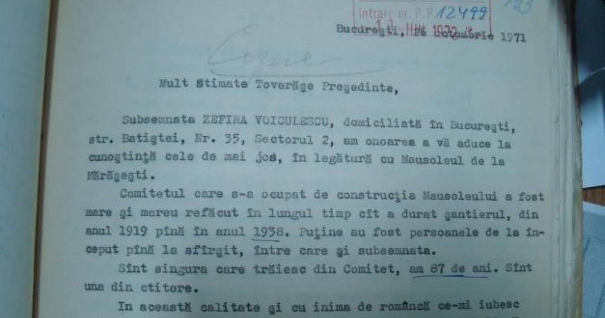 Femeia care i-a scris lui Ceauşescu despre dezastrul de la Mausoleul ...